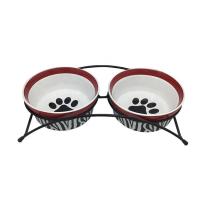 China Custom Ceramic Pet Food Bowl Durable Cute Dog Cat Feeding Bowl 2 Cup Capacity for sale
