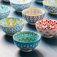 China Newell Colorful Porcelain Ceramic Soup Bowl 6.5x12.8cm Microwave Safe Custom Logo for sale