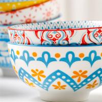 China Newell Colorful Porcelain Ceramic Soup Bowl 6.5x12.8cm Microwave Safe Custom Logo for sale