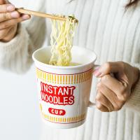 China Wholesale Porcelain Ramen Bowl Set with Lid 2pcs Reusable Easy Clean Instant Noodle Bowl OEM for sale