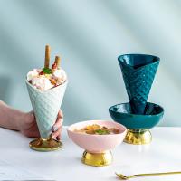 China Porcelain Ceramic Ice Cream Dessert Cup 250ml Home Decoration Bowl OEM Custom for sale