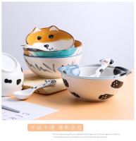 China Cute Dog Design Ceramic Oven Bowl 9 Inch 10 Inch 12 Inch Food Grade Safe for sale