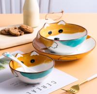 China Cute Dog Design Ceramic Oven Bowl 9 Inch 10 Inch 12 Inch Food Grade Safe for sale