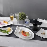 China Irregular Shape Glazed Ceramic Plate Set Sustainable Eco Friendly For Restaurant for sale