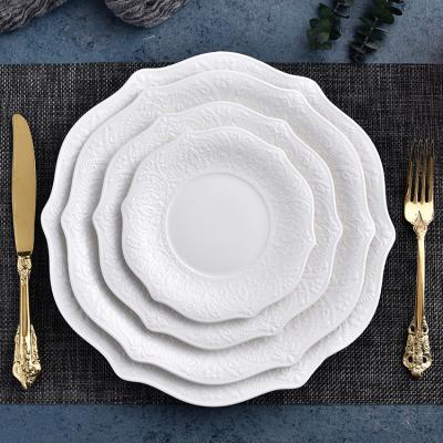 China 6.5 Inch Glazed Ceramic White Dinner Plate for Hotel Catering Wedding Restaurant Use for sale
