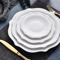 China 6.5 Inch Glazed Ceramic White Dinner Plate for Hotel Catering Wedding Restaurant Use for sale