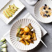 China Custom Porcelain Ceramic Plate Set 2-Piece Dinnerware for Restaurant Coffee Shop OEM ODM for sale