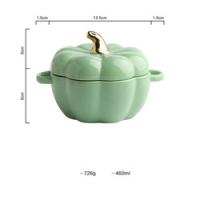 China Pumpkin Porcelain Ceramic Bowl with Lid for Breakfast Egg Stew 300ml for sale