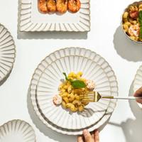 China Custom Porcelain Ceramic Plate Set 2-Piece Dinnerware for Restaurant Coffee Shop OEM ODM for sale