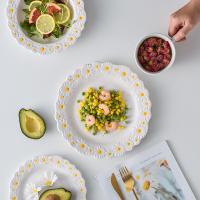 China Daisy Underglaze Ceramic Dessert Plates 10.5 Inch Faience Dinner Set for Salad Food for sale