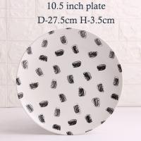 China Nordic Handmade Vintage Ceramic Plate Set 6 Inch Black Speckled White Sustainable Dinnerware for sale