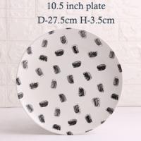 China Nordic Handmade Vintage Ceramic Plate Set 6 Inch Black Speckled White Sustainable Dinnerware for sale