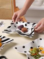China Luxury Nordic Style Ceramic Plate Set 20cm 15cm 10cm Bohemian Dinnerware for Restaurant Hotel for sale
