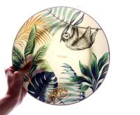 China Round Ceramic Dinner Plate Set 6 Inch 8 Inch Jungle Animal Pattern European Style Porcelain for sale