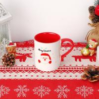 China 400ml Ceramic Coffee Mug Porcelain Christmas Santa Claus Pattern Cute Holiday Gift for sale