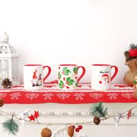 China 400ml Ceramic Coffee Mug Porcelain Christmas Santa Claus Pattern Cute Holiday Gift for sale