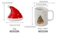 China Custom 3D Festival Ceramic Coffee Mug 540ml Round Handle Durable Porcelain Cup for sale