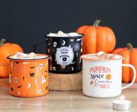 China OEM ODM Ceramic Coffee Cup 350ml Halloween Christmas Home Decoration Metal Mug for sale