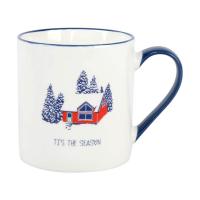China Christmas Ceramic Holiday Mugs Romantic With Customized Craft for sale