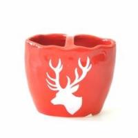China Red Color Ceramic Bathroom Set With Christmas Trees Deer Pattern for sale