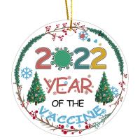 China 3 Inch Ceramic Christmas Tree Ornaments UV Printing Custom Round Hanging Pendant for Home Decor for sale