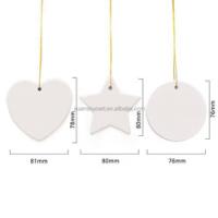 China 3 Inch Ceramic Christmas Tree Ornaments UV Printing Custom Round Hanging Pendant for Home Decor for sale