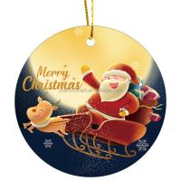 China Customize Ceramic Anniversary Gift , Ceramic Hanging Ornaments UV Printing for sale