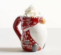 China 12oz 350ml Ceramic Christmas Gnome Mug Hand Painting 3D Relief Coffee Milk Cup for sale
