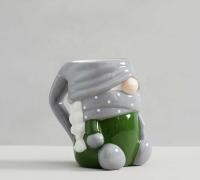 China 12oz 350ml Ceramic Christmas Gnome Mug Hand Painting 3D Relief Coffee Milk Cup for sale