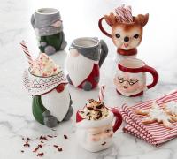 China 12oz 350ml Ceramic Christmas Gnome Mug Hand Painting 3D Relief Coffee Milk Cup for sale