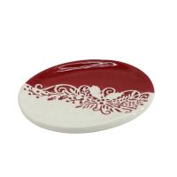 China 4 Pieces Bathroom Ceramic Accessories Set Red Painted Christmas Theme for sale