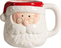 China 3D Santa Claus Ceramic Christmas Gift Mug 3 oz Scratch Resistant Customizable for sale