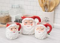 China 3D Santa Claus Ceramic Christmas Gift Mug 3 oz Scratch Resistant Customizable for sale