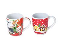 China Wholesale Ceramic Festive Red Decal Christmas Mug Coffee Mug 3000pcs MOQ Custom for sale