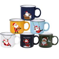 China 14oz Ceramic Christmas Coffee Mug Stoneware Santa Design 350ml Capacity Best Gift for sale