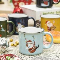 China 14oz Ceramic Christmas Coffee Mug Stoneware Santa Design 350ml Capacity Best Gift for sale
