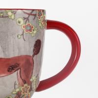 China Custom Hand Painted Ceramic Coffee Mug 400ml Poodle Dog Promotional Gift Porcelain for sale