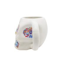 China 3D Ceramic Skull Mug 350ml Halloween Ghost Festival Gift Tiki Cocktail Mug with Handle for sale