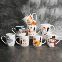 China 400ml Ceramic Christmas Mug Creative Couple Coffee Cup Breakfast Milk Cup Festival Gift for sale