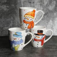 China 400ml Ceramic Christmas Mug Creative Couple Coffee Cup Breakfast Milk Cup Festival Gift for sale