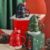 China Christmas Tree Creative Sublimation Ceramic Mug 11oz Coffee Cup for Couples Customizable for sale