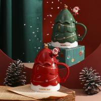 China Christmas Tree Creative Sublimation Ceramic Mug 11oz Coffee Cup for Couples Customizable for sale