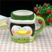 China 400ml Ceramic Christmas Mug Creative 3D Animal Couple Coffee Cup Gift for sale