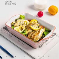 China Rectangle Deep Ceramic Bakeware Set Oven Safe Nonstick 6 Inch 8 Inch Baking Dish for sale