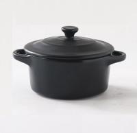 China Custom Mini Stoneware Ceramic Casserole Bowl with Lid for Creme Brulee Cake Oven Microwave Safe for sale