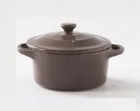 China Custom Mini Stoneware Ceramic Casserole Bowl with Lid for Creme Brulee Cake Oven Microwave Safe for sale