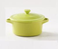 China Custom Mini Stoneware Ceramic Casserole Bowl with Lid for Creme Brulee Cake Oven Microwave Safe for sale