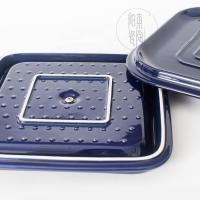 China Glaze Blue Rectangle Ceramic Bakeware Set 165oz Large Capacity OEM Custom for sale