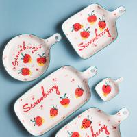 China Custom Printing Ceramic Plate Set , Pizza Ceramic Bake Pan With Double Handle OEM for sale