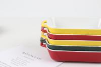 China Color Glaze Ceramic Baking Tray , Non Stick Rectangle Baking Pan for sale
